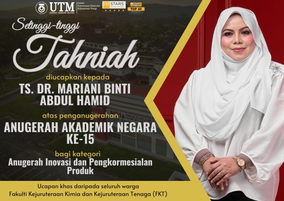 Tahniah diucapkan kepada Ts. Dr. Mariani binti Abdul Hamid | Faculty of ...